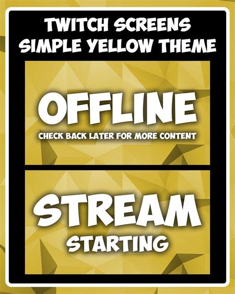 simple aesthetic yellow complete twitch package overlays etsy canada