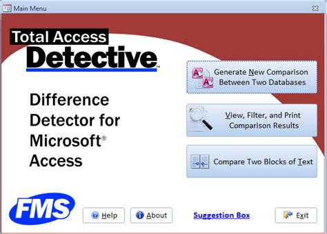 microsoft access compare database and object differences tool with
