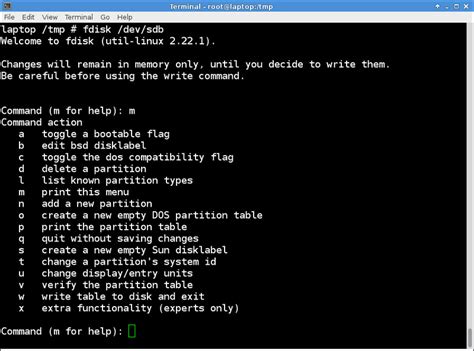 fdisk command line script