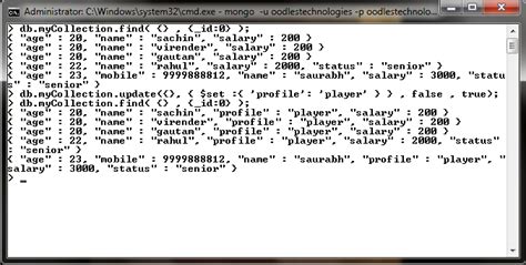 basic queries for crud operations in mongodb