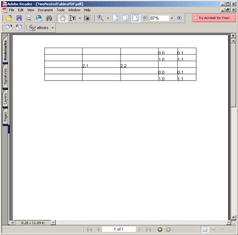 Nested Tables Demo Table Nested « Pdf Rtf « Java