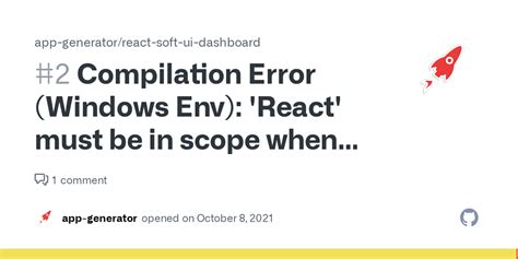 compilation error windows env react must be in scope when using