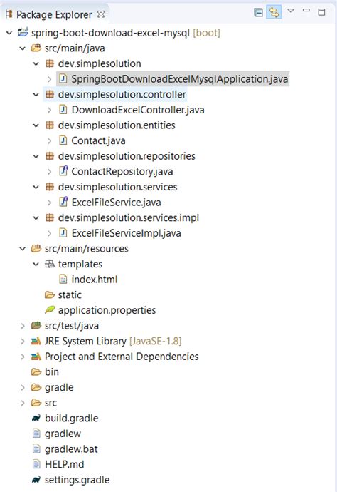 spring boot download excel file export from mysql database