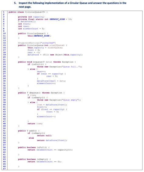 solved 5 inspect the following implementation of a circular