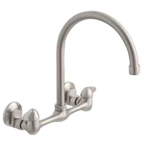 Glacier Bay Builders Double Handle Wall Mount High Arc Standard Kitchen