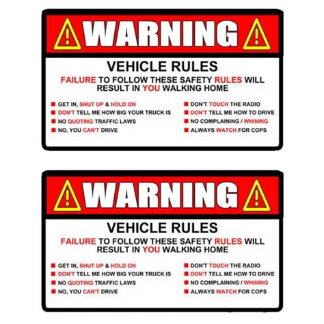 Funny Car Rules Jdm Bumper 4 Dashboard Bumper Decal Sticker For Car