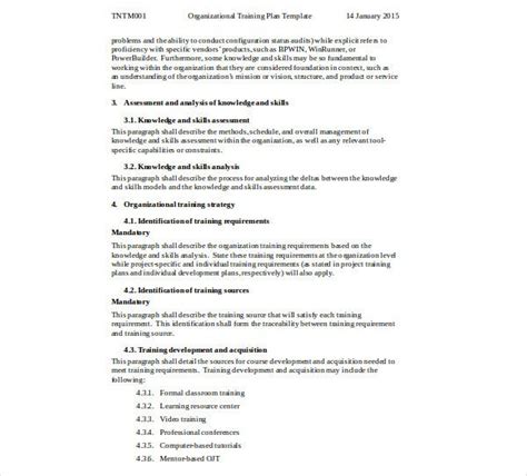 6 organizational training plan templates pdf doc