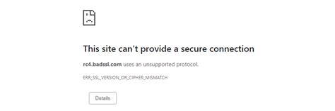 how to fix err ssl version or cipher mismatch