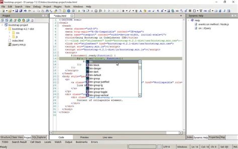 using bootstrap framework in codelobster php ide creative alive