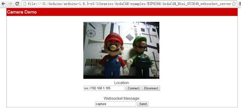 arducam for esp8266 websocket camera demonstration arduino arduino