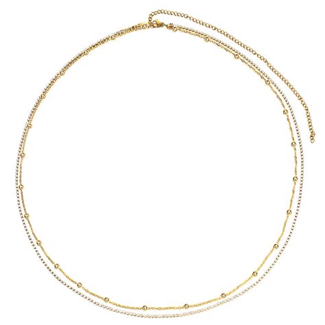 Stainless Steel Multi Layer Crystal Waist Chain Belly Body Chain For