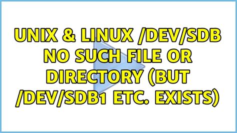 unix and linux dev sdb no such file or directory but dev sdb1 etc