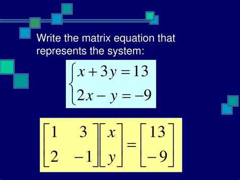 Ppt Solving Systems Of Equations With Matrices Powerpoint