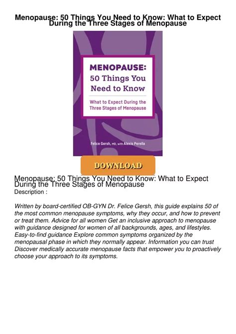 Ppt Book⚡[pdf] Menopause 50 Things You Need To Know What To Expect