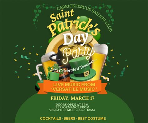 Saint Patricks Day Party – Fri 17 Mar – Carrickfergus Sailing Club