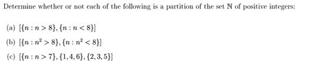 Solved Determine Whether Or Not Each Of The Following Is A