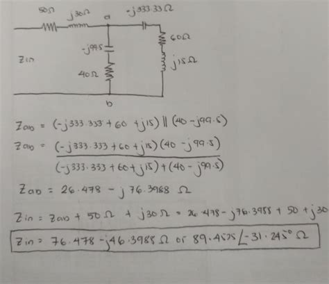 [solved] A Determine Zin For The Circuit In Figure Q2 A If W 1500