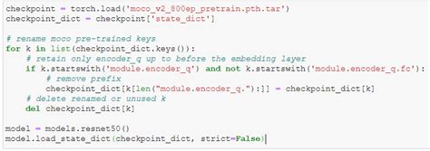 how to load moco model weights that are stored as an state dict