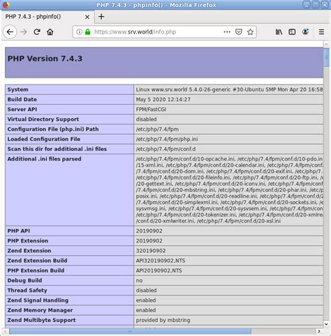 ubuntu 20 04 lts apache2 php php fpm server world