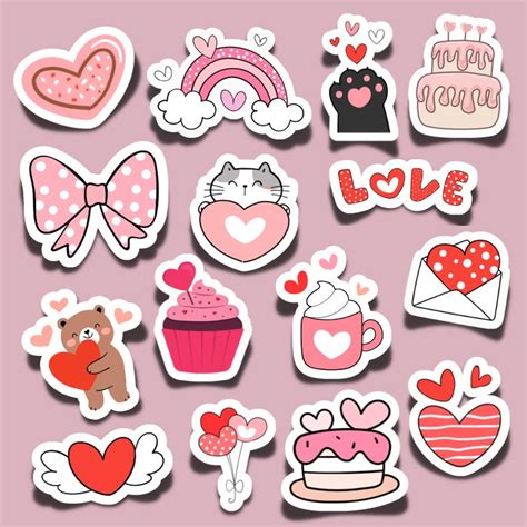 Valentines Day Printable Sticker Bundle