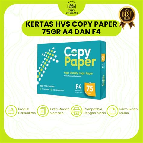 Jual Kertas Hvs A4 Dan F4 Copy Paper Blue Gramasi 75gr 1 Rim Isi 500