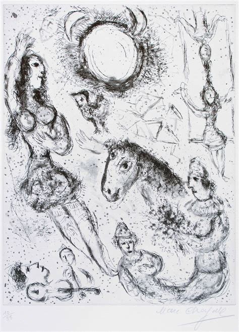 Marc Chagall Les Danseurs à La Lune Etching By Marc Chagall 1967