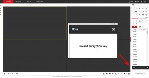how to fix invalid encryption key error on a hikvision nvr dvr