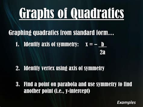 Graphing Quadratic Functions Ppt Download