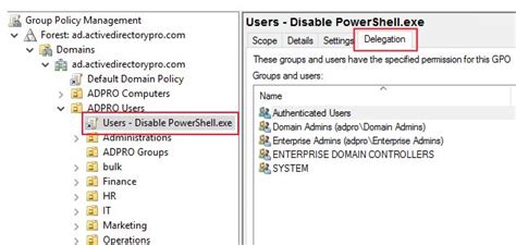 how to disable powershell with group policy active directory pro