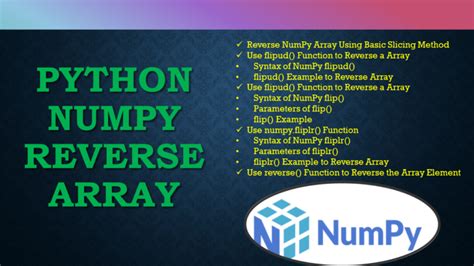 python numpy reverse array spark by {examples}