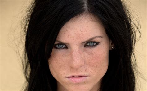 Wallpaper Blue Eyed Brunette Freckles Close Up 2560x1600 Wallup