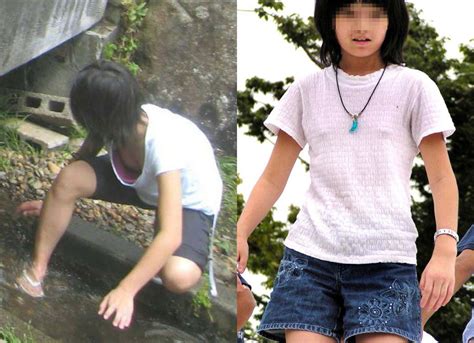 Jsjc胸チラ膨らみかけpt3 虹色ぱんつ にじぱん