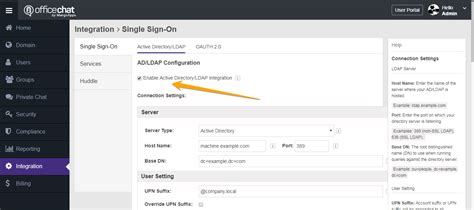 how to configure ldap active directory authentication in office chat