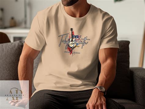 Toby Keith Tribute Unisex Cotton Shirt American Flag And Guitar