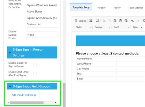 input field groups s docs for salesforce