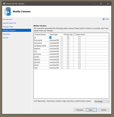 ms sql server import flat file with auto increment id