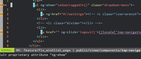 angularjs how can i ignore angular directive lint errors with vim and