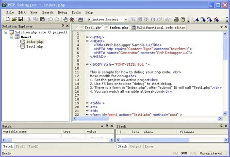 php debugger integrated with php code editing and debugging