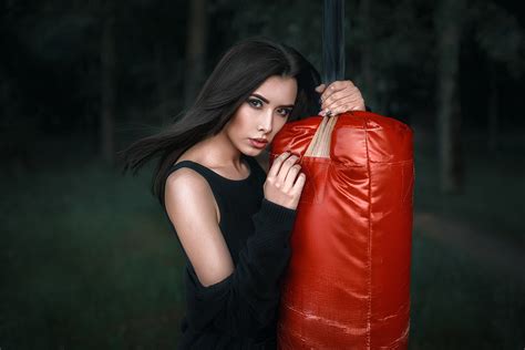 Wallpaper Women Face Portrait Depth Of Field Red Lipstick