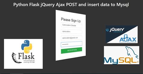 python flask jquery ajax post and insert data to mysql tutorial101