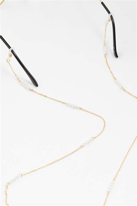 Beaded Eyeglass Chain Gold Colored Ladies Handm Us