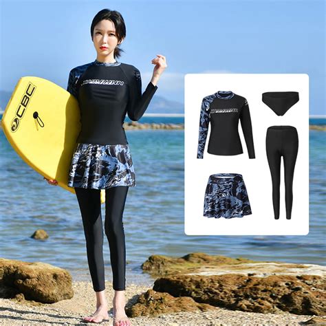 [usd 32 80] Two Piece Wetsuit Womens Long Sleeve Sunscreen Swimsuit
