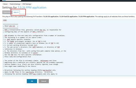 how to find and edit php configuration files in plesk for a domain or