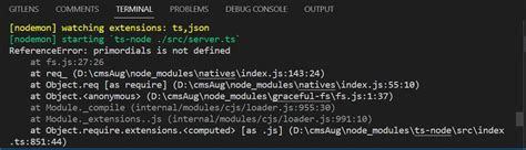 javascript primordials is not defined in node js stack overflow