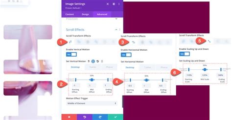 how to design a text mask with background animation on scroll in divi