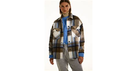 Zara Wool Blend Plaid Overshirt Shop The Best Shackets For Women In
