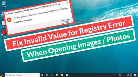 fix invalid value for registry error when opening images photos youtube