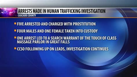 5 Arrested On Prostitution Charges In Cascade County Human Trafficking