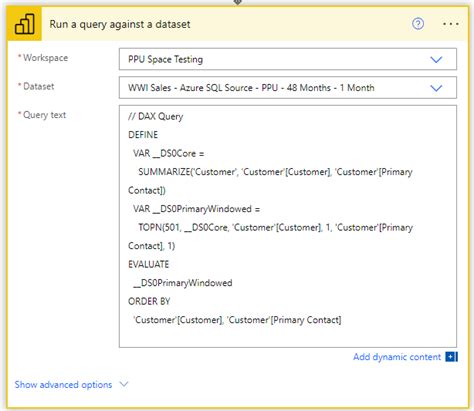 emailing power bi query output as a csv files using power automate