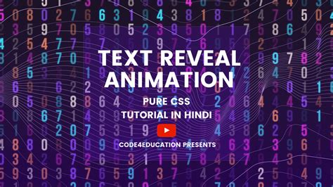 awesome text reveal animation effect html and css code4education